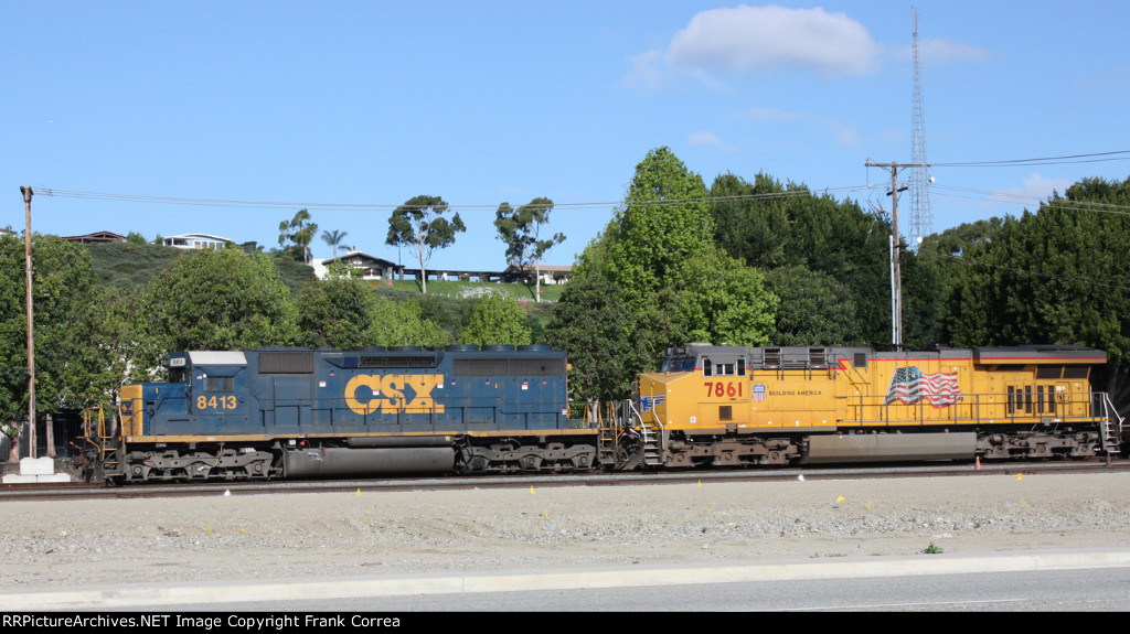 CSX 8413 and UP 7861